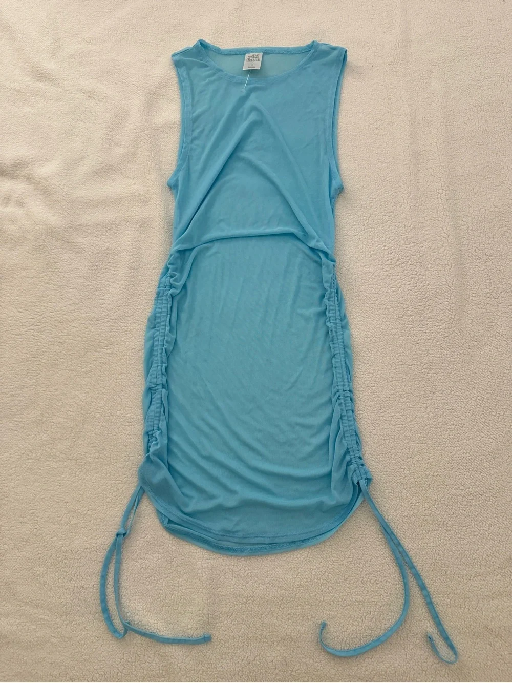 wild fable | Swim | Wild Fable Sky Blue Sideruched Sheer Swim Coverup ...